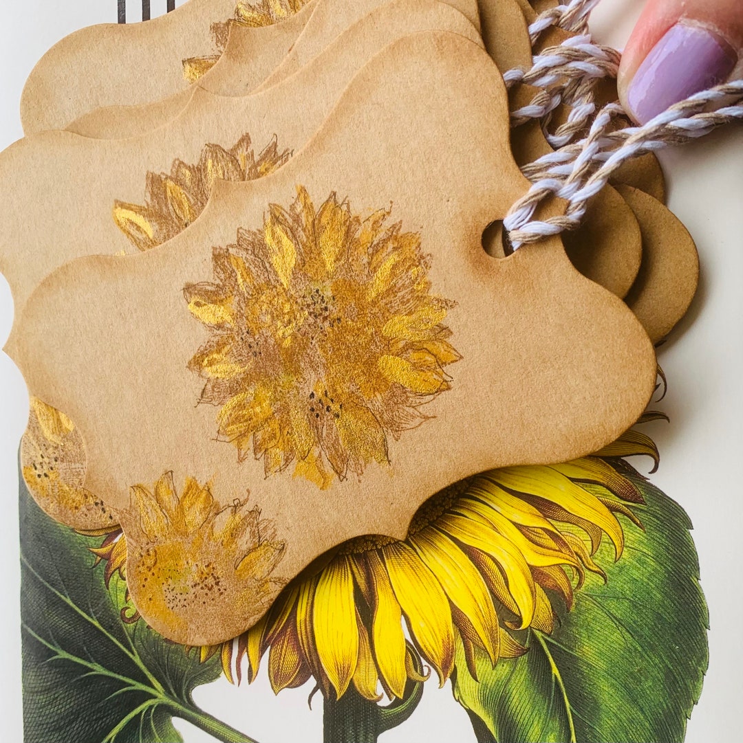 Vintage Style Sunflower Gift Tags Set of 6 - Etsy