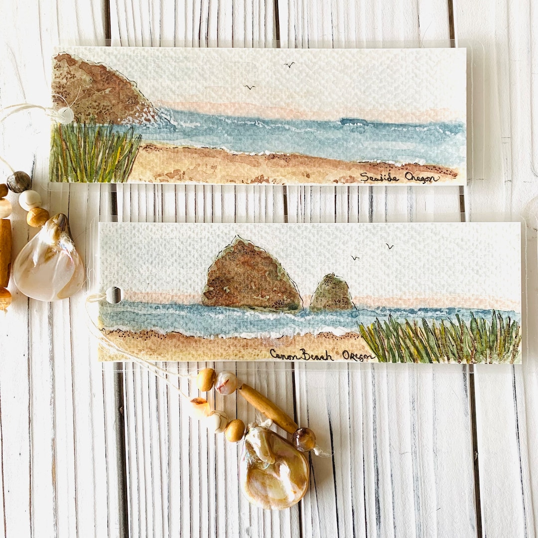 Seaside and Canon Beach Oregon Bookmarks Set of Two - Etsy