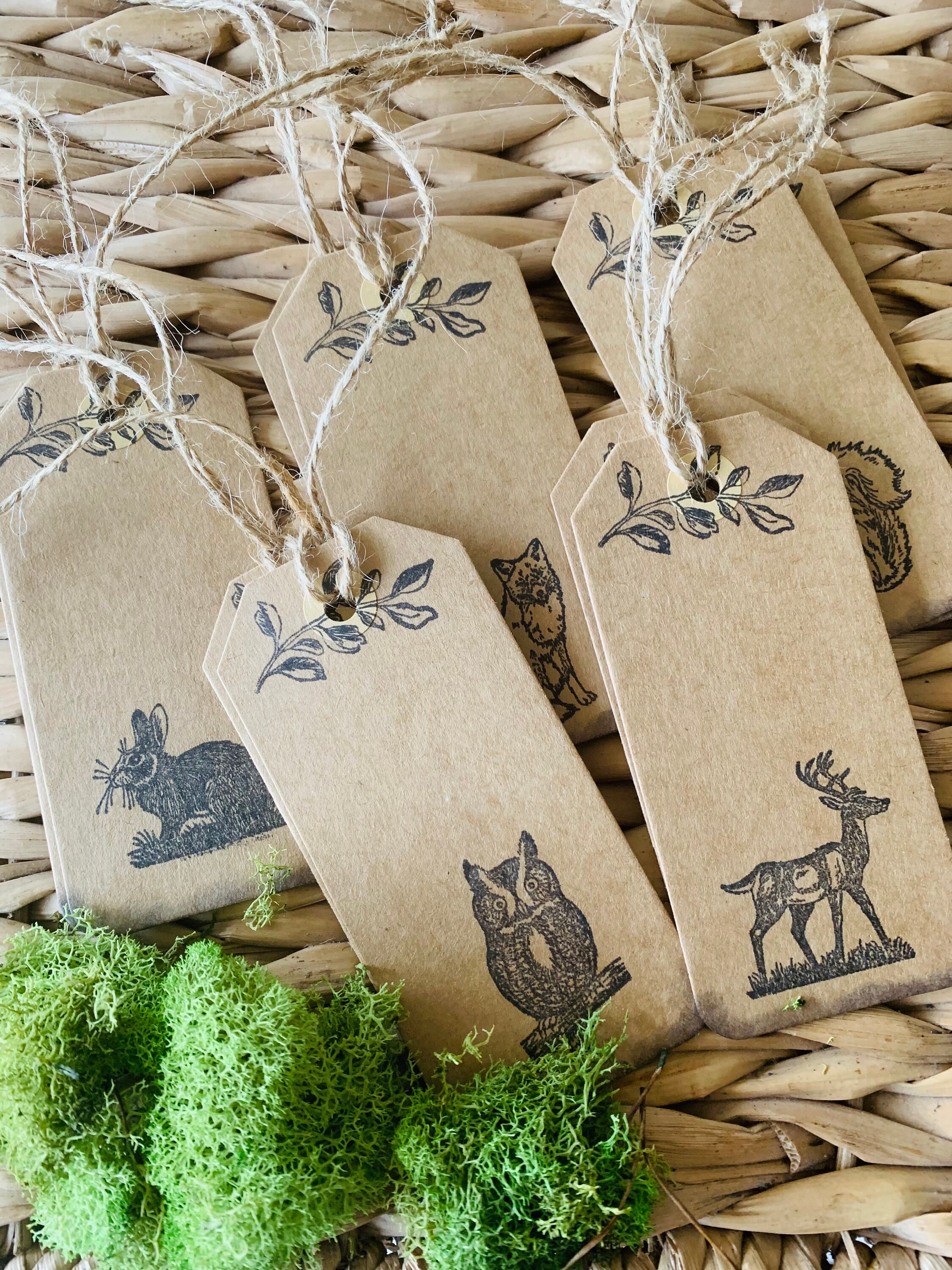 Vintage Style Forest Animals Gift Tags Set of 10 - Etsy