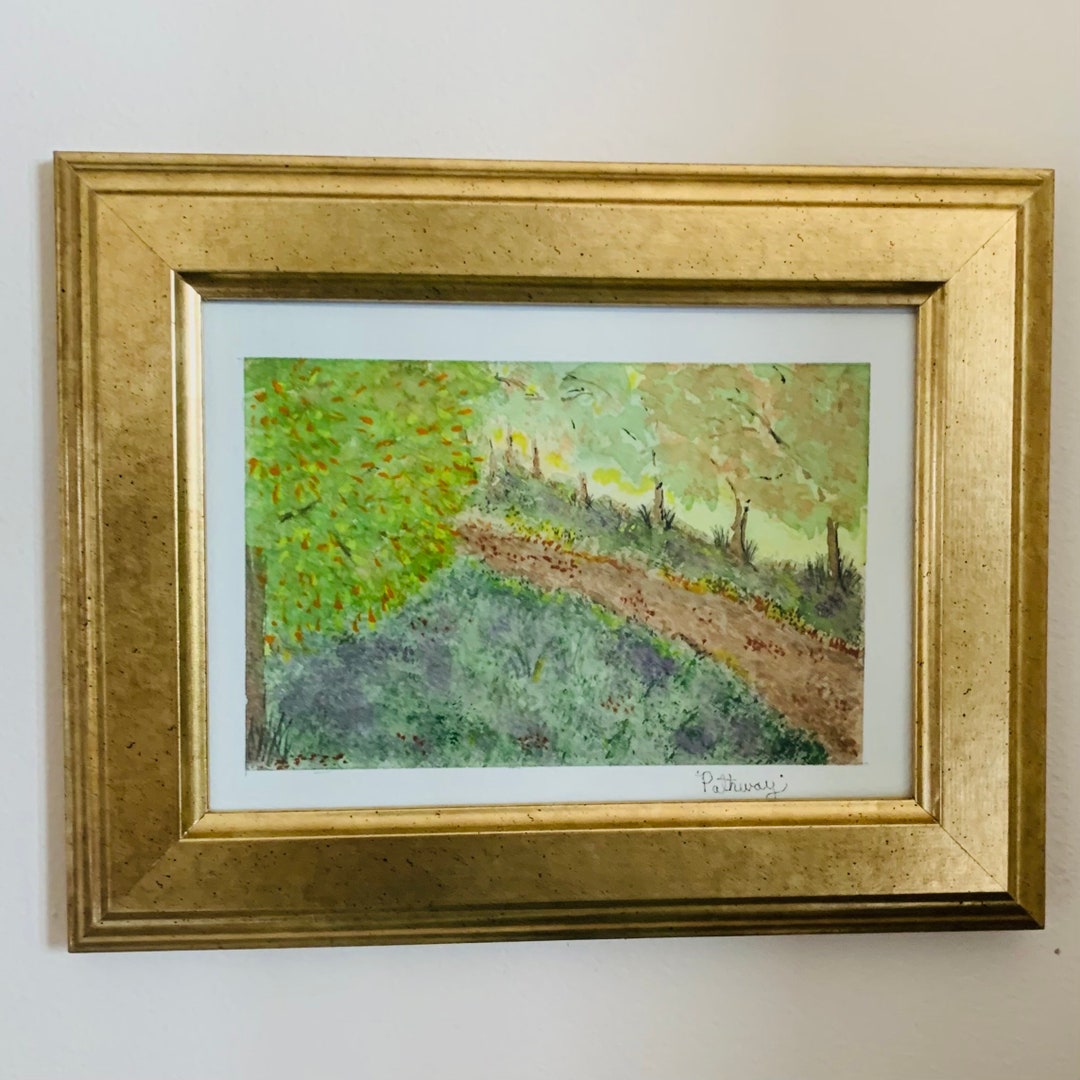 Watercolor Pathway in the Woods Framed Painting - Etsy