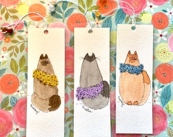 Books and Cats Printable Bookmarks Coffee and Cat Watercolor Bookmarks ...