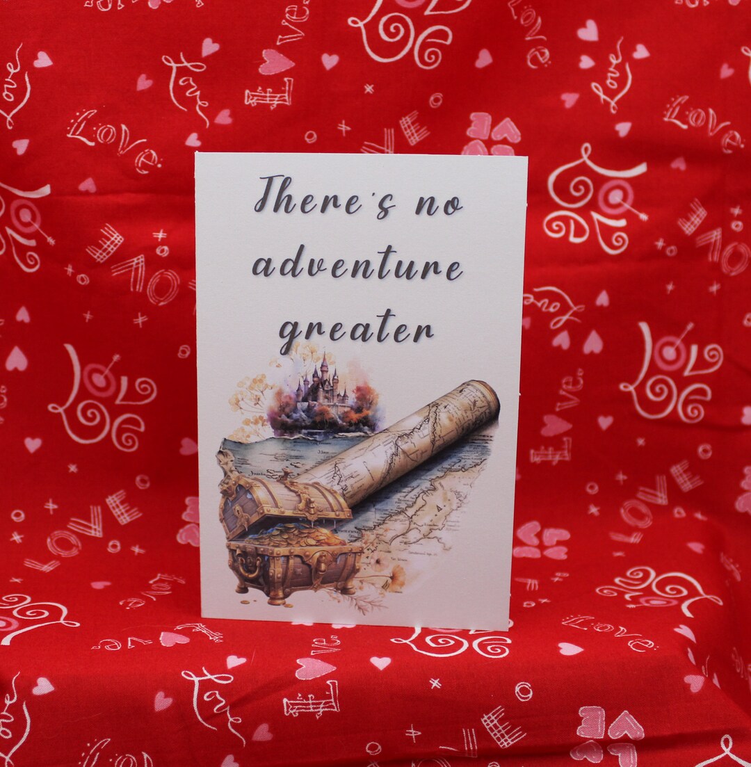 Valentine's Day Fantasy Adventure Map Greeting Card Matte - Etsy