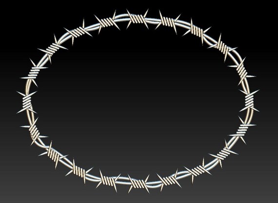 Barbed wire oval frame STL model for cnc routers and 3D | Etsy