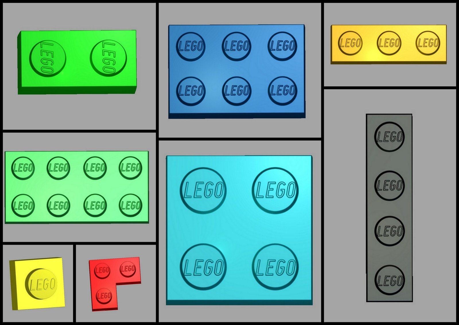 8 Lego Stl File format file for cnc router and 3D printers | Etsy