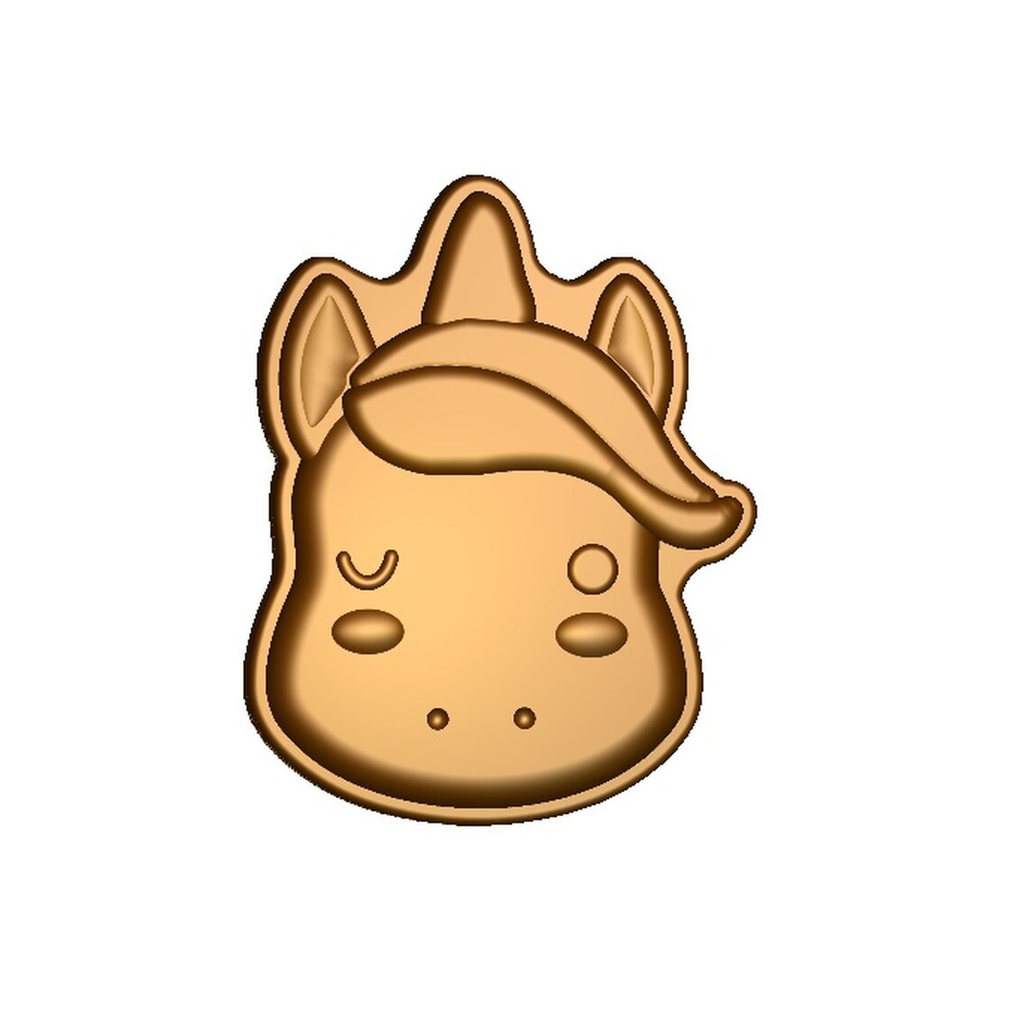 Winking Unicorn Stl File For 3d Printers And Cnc Router Cute Etsy