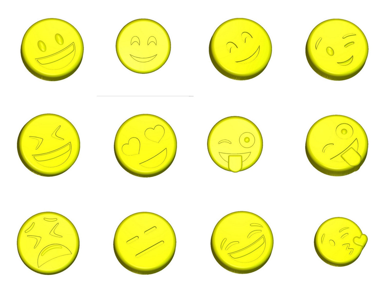 10 Emoji STL models for 3D printers and CNC router Emoji STL | Etsy