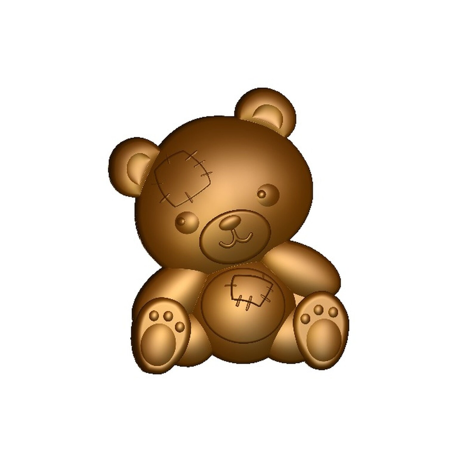 Teddy bear STL File for 3D printers and CNC router Cute Bear | Etsy