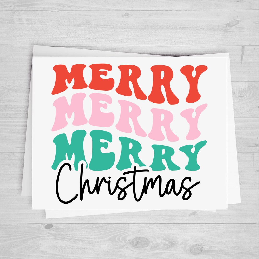 Merry Merry Merry Christmas, DTF Transfer, Christmas Heat Transfer - Etsy