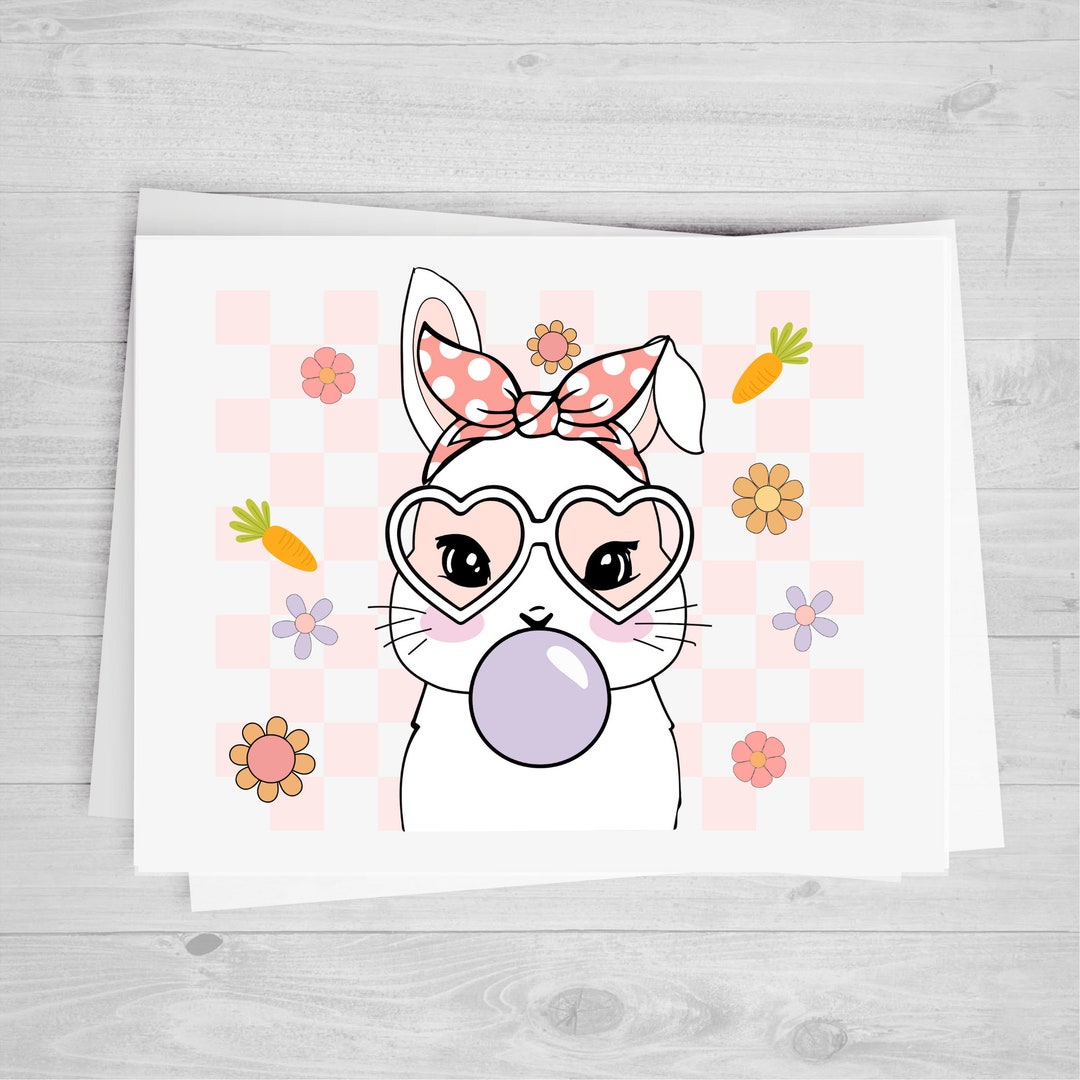 Retro Easter Bunny, DTF Transfer Sheet, Easter Bunny, Any Size, Heat ...