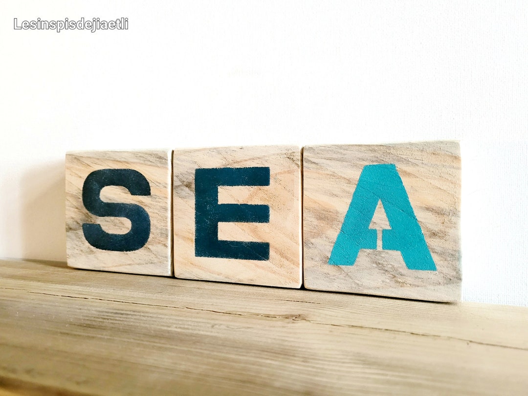 Seaside Decoration in Recycled Wood, SEA Sign, Wooden Marine Decor. - Etsy