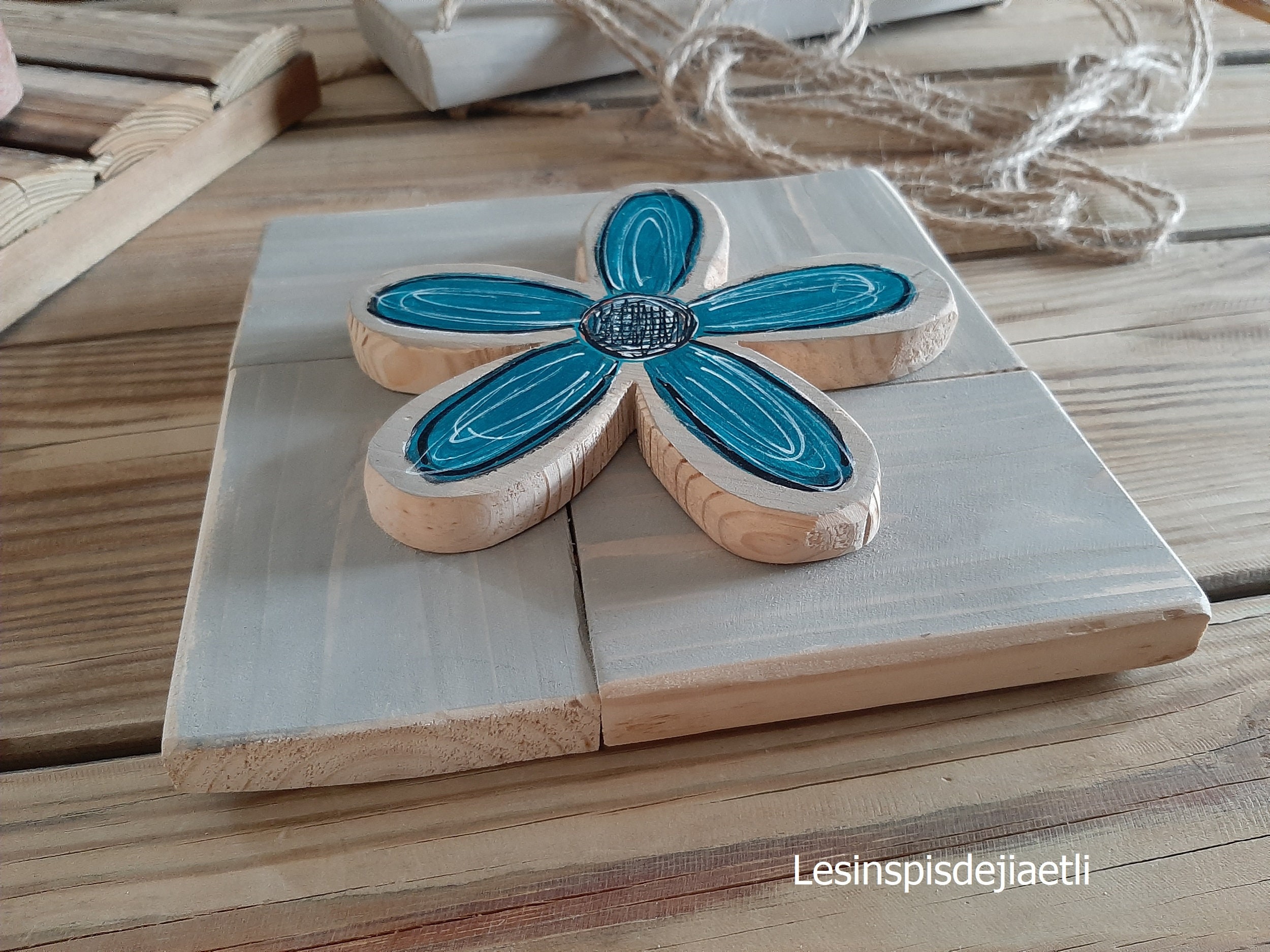 Wood wall art flower. Modern flower wall decoration for an | Etsy