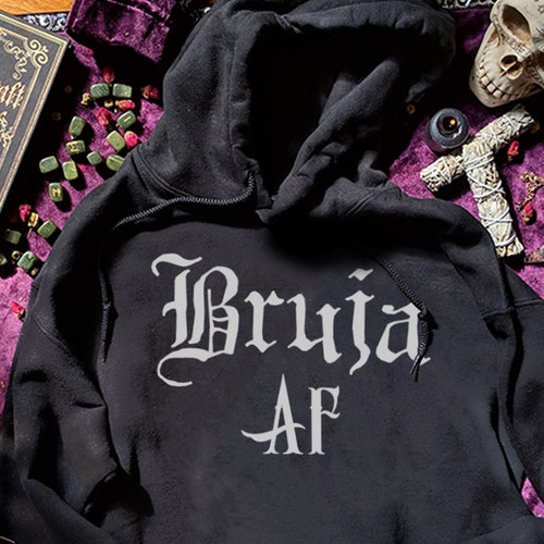 Bruja AF Hoodie Halloween Hoodie Witch Clothing Women Plus - Etsy