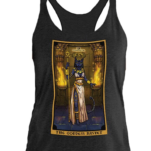 The Goddess Bastet Strength Tarot Card Tank Top Women Witch - Etsy