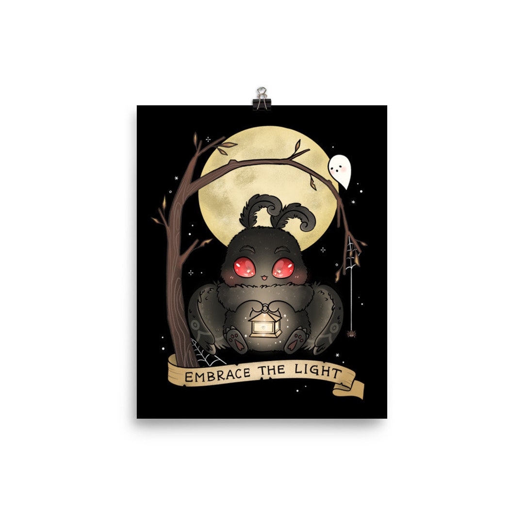 Embrace the Light Baby Mothman Poster Cryptid Decorations Cute Wall Art ...