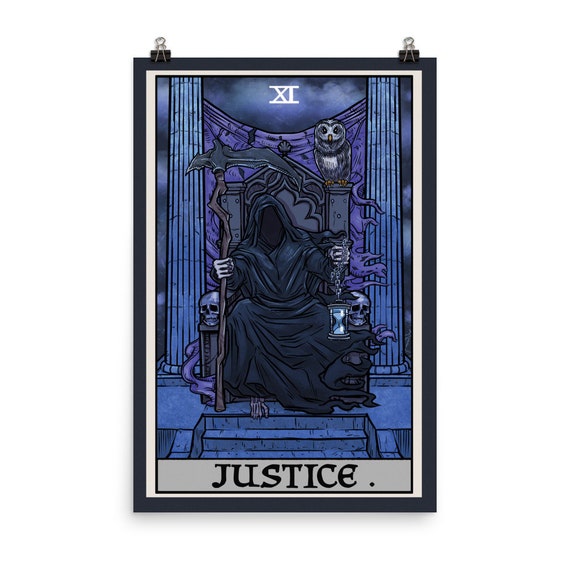 Justice Tarot Card Poster Grim Reaper Poster Halloween Wall | Etsy
