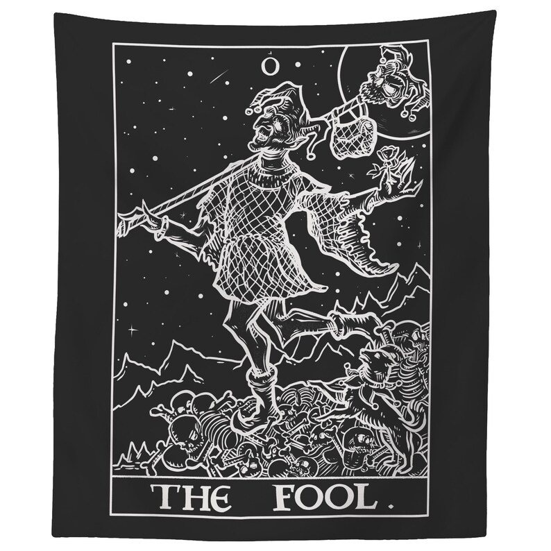 The Fool Tarot Card Tapestry Court Jester Halloween Wall - Etsy
