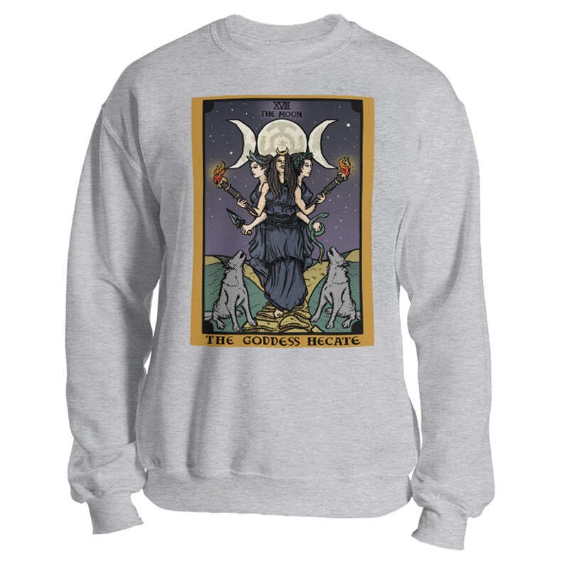 Hecate Triple Moon Goddess Symbol Hekate Tarot Card the Moon Sweatshirt ...