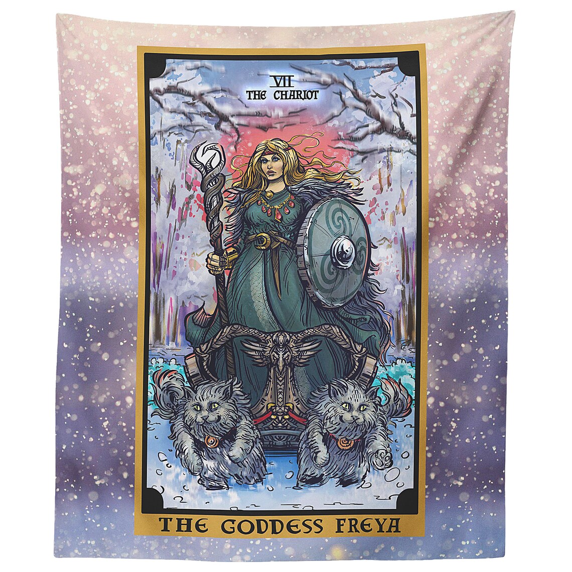 The Goddess Freya The Chariot Tarot Card Tapestry Witch Wall | Etsy