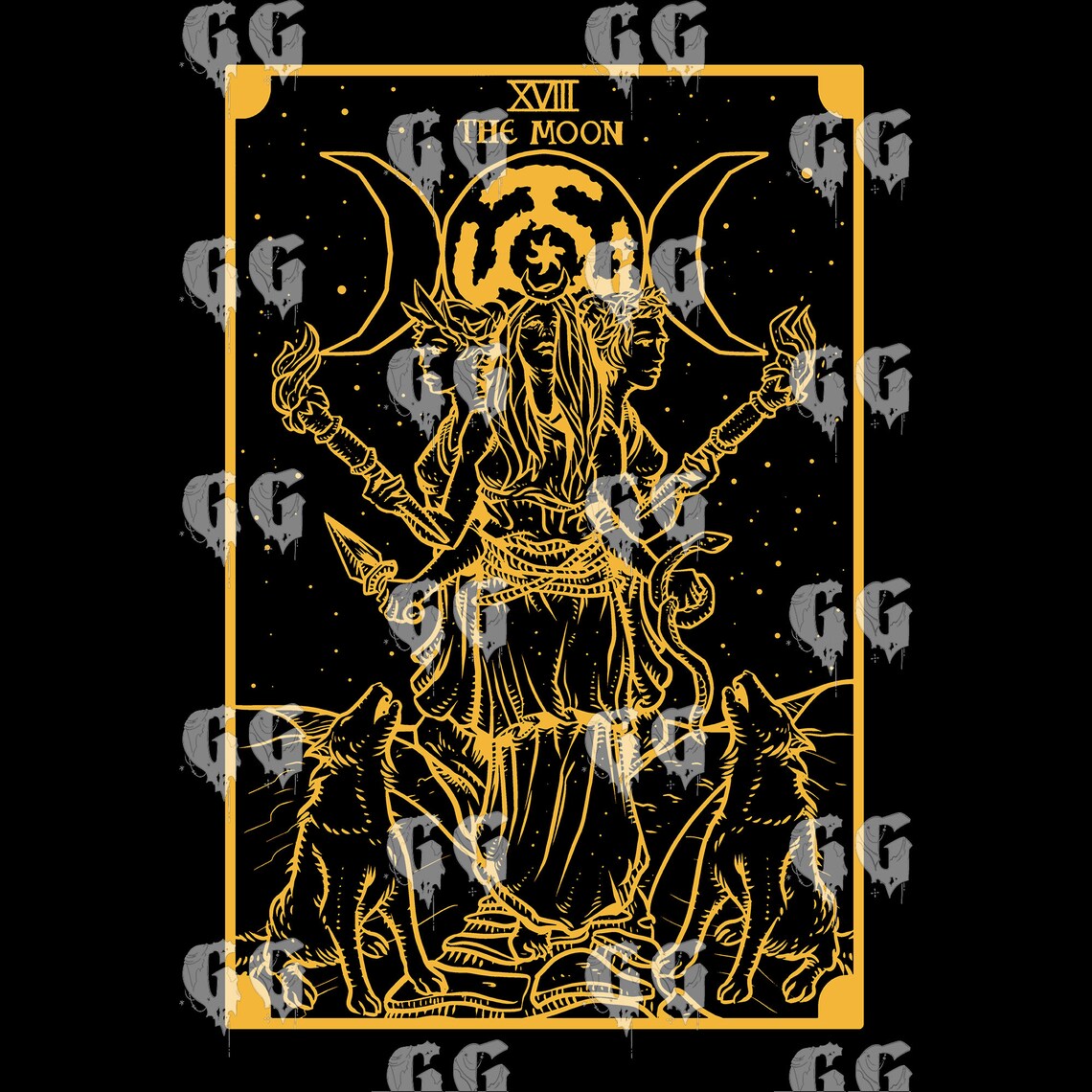 Gold Goddess Hecate the Moon Tarot Card Tank Top Hekate Wheel - Etsy