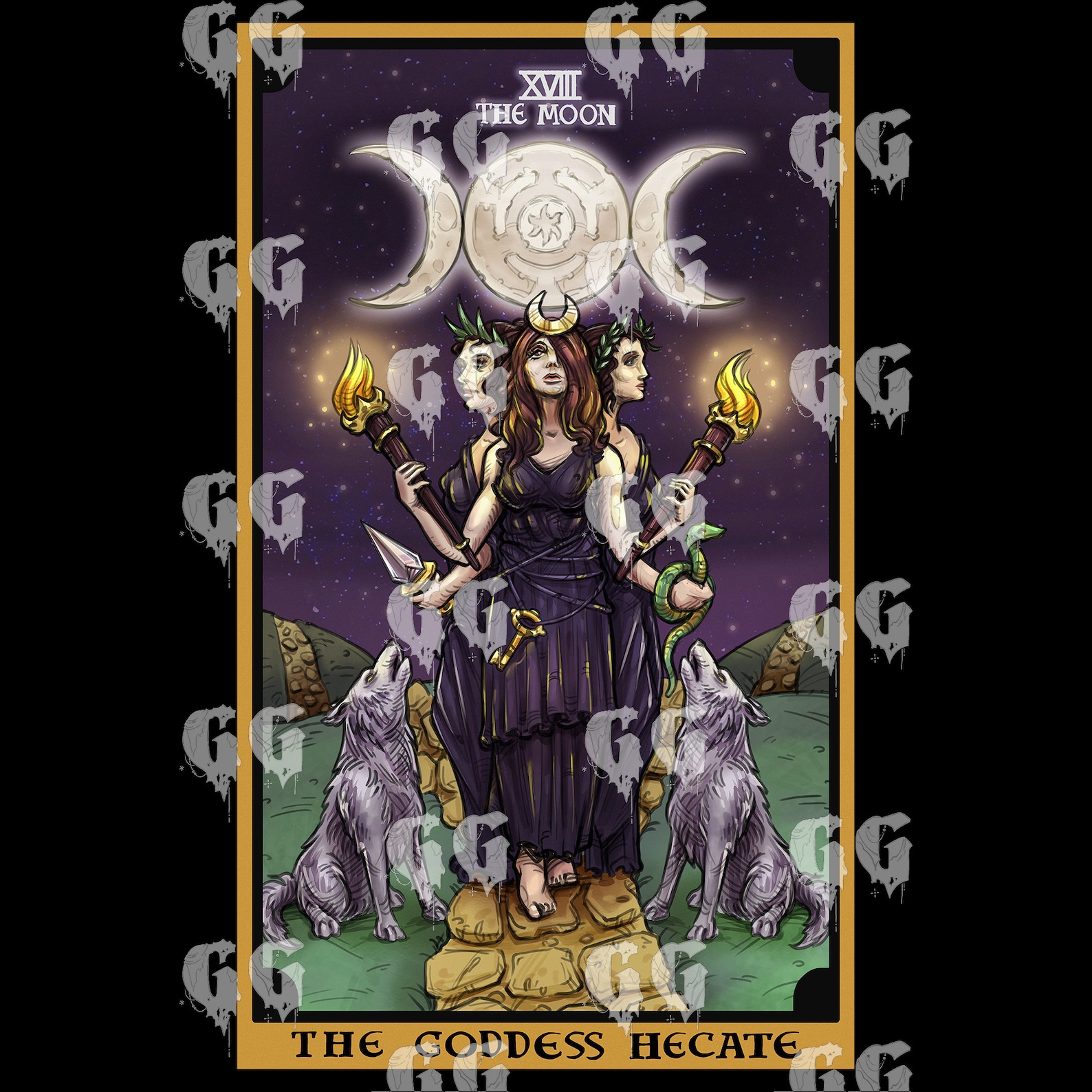 The Goddess Hecate the Moon Tarot Card Shirt Triple Moon - Etsy
