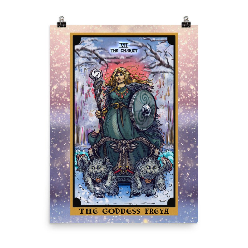 The Goddess Freya the Chariot Tarot Card Poster Pagan Home - Etsy