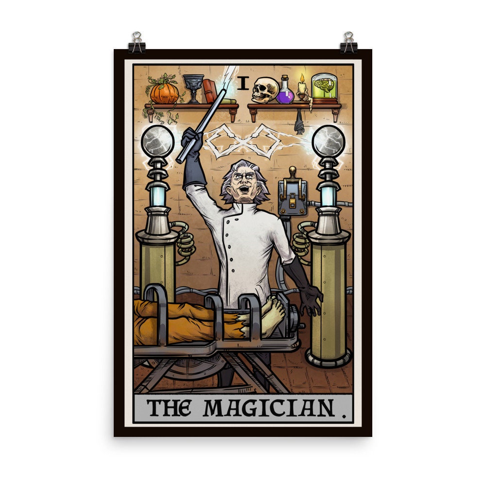 The Magician Tarot Card Poster Dr Frankenstein Poster | Etsy