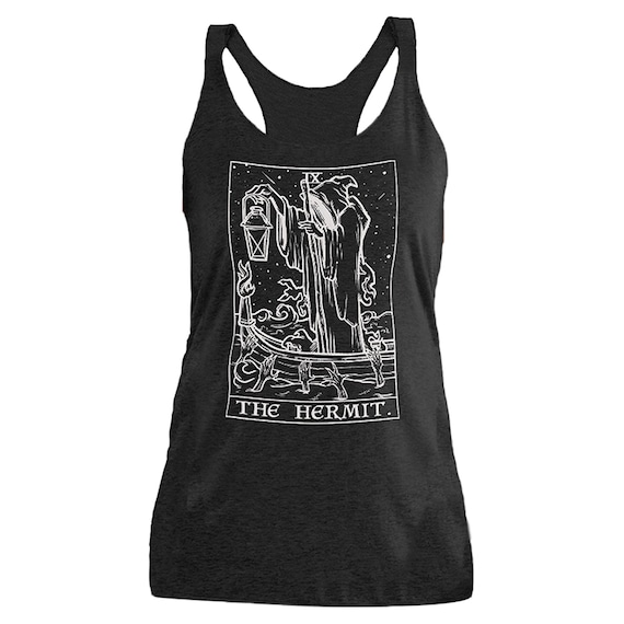 The Hermit Tarot Card Tank Top Women Grim Reaper Halloween | Etsy