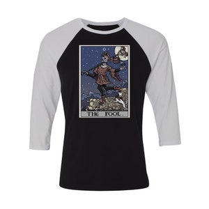 The Fool Tarot Card Shirt Halloween Raglan Shirt Goth Long Sleeve ...