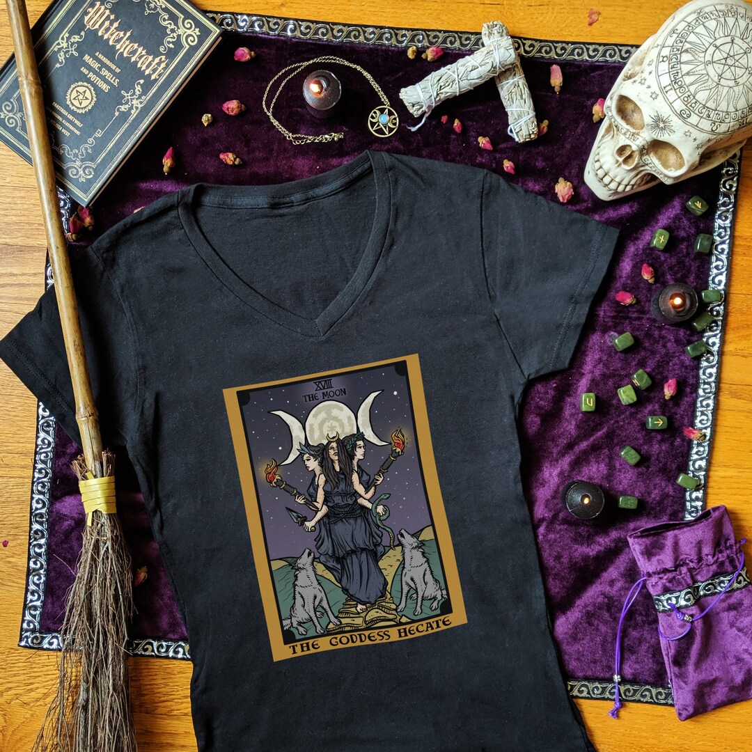 Hecate Triple Moon Goddess Symbol Hekate Tarot Card the Moon Shirt ...