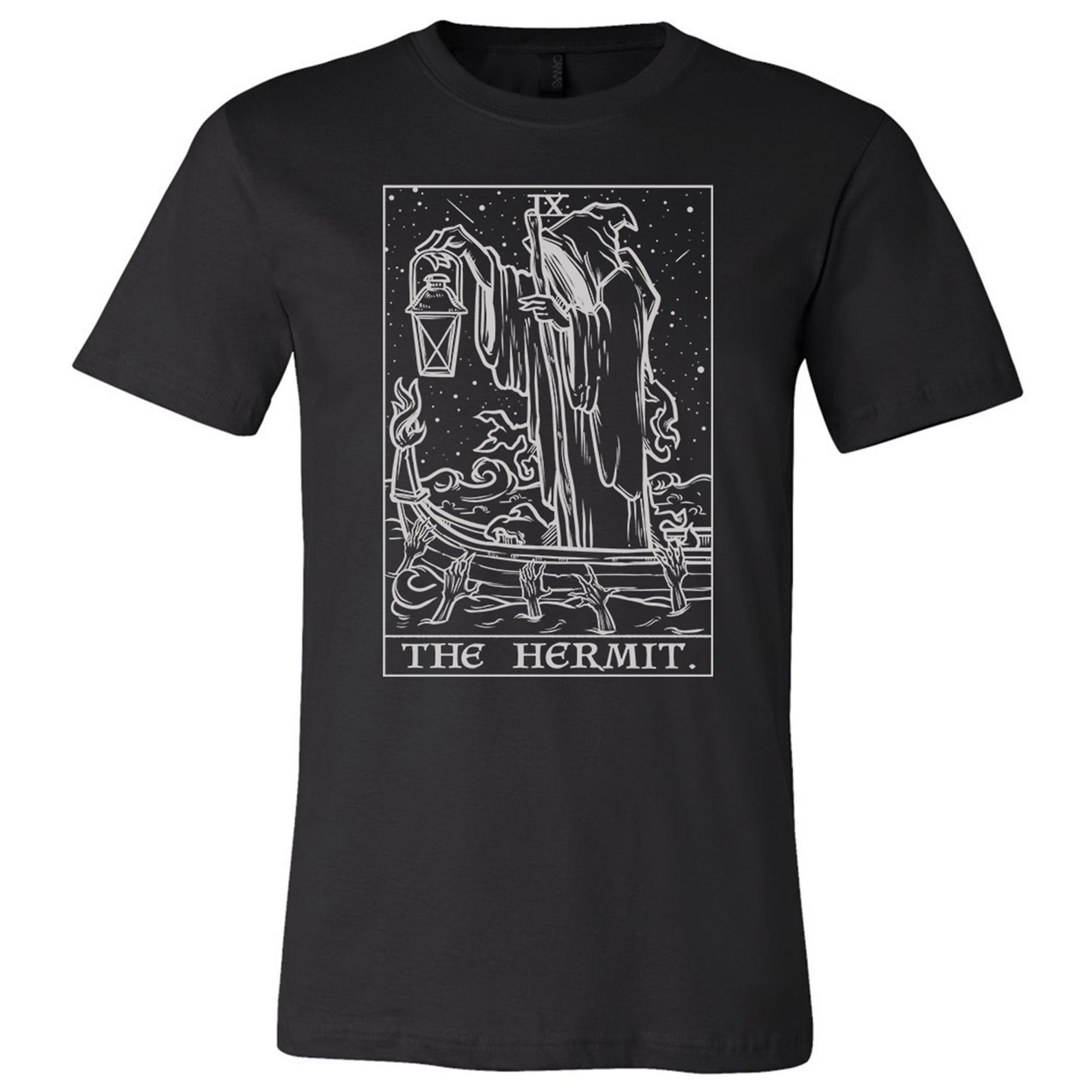 The Hermit Tarot Card Shirt Black and White Grim Reaper Shirt - Etsy Canada
