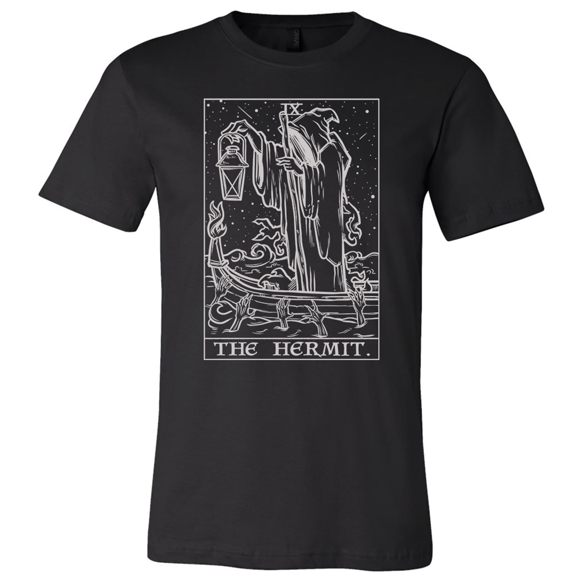The Hermit Tarot Card Shirt Black and White Grim Reaper Shirt Halloween ...