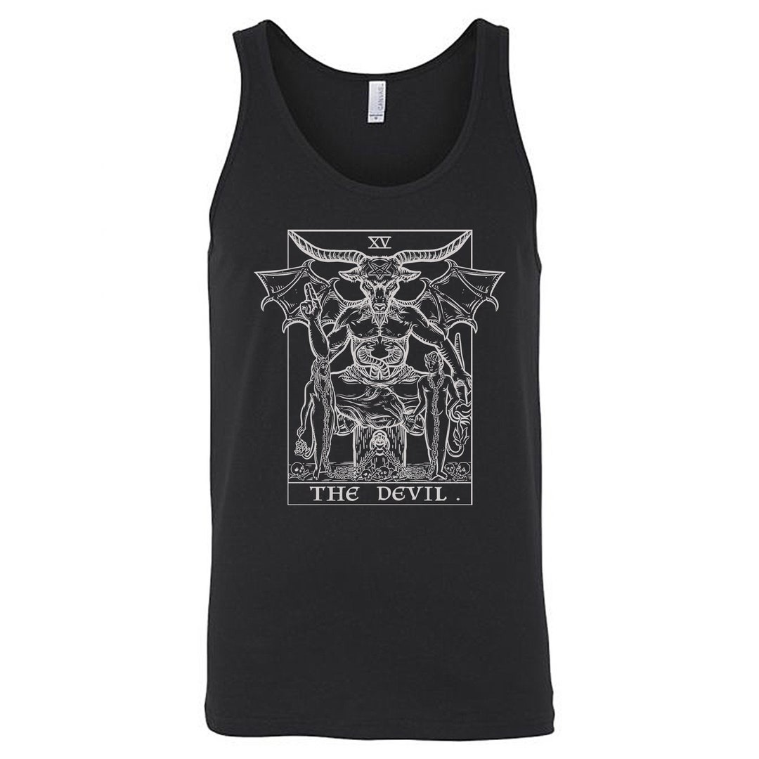 The Devil Tarot Card Tank Top Men Baphomet Tank Satanic Tank Top Men ...