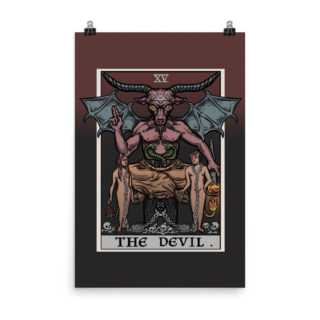 The Devil Tarot Card Poster Baphomet Poster Halloween Wall Hangings ...