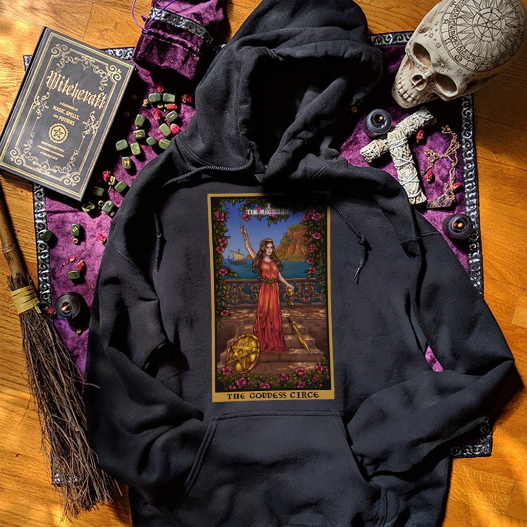 The Goddess Circe the Magician Tarot Card Hoodie Greek Witchcraft Hooded Sweatshirt Pagan Witch ...