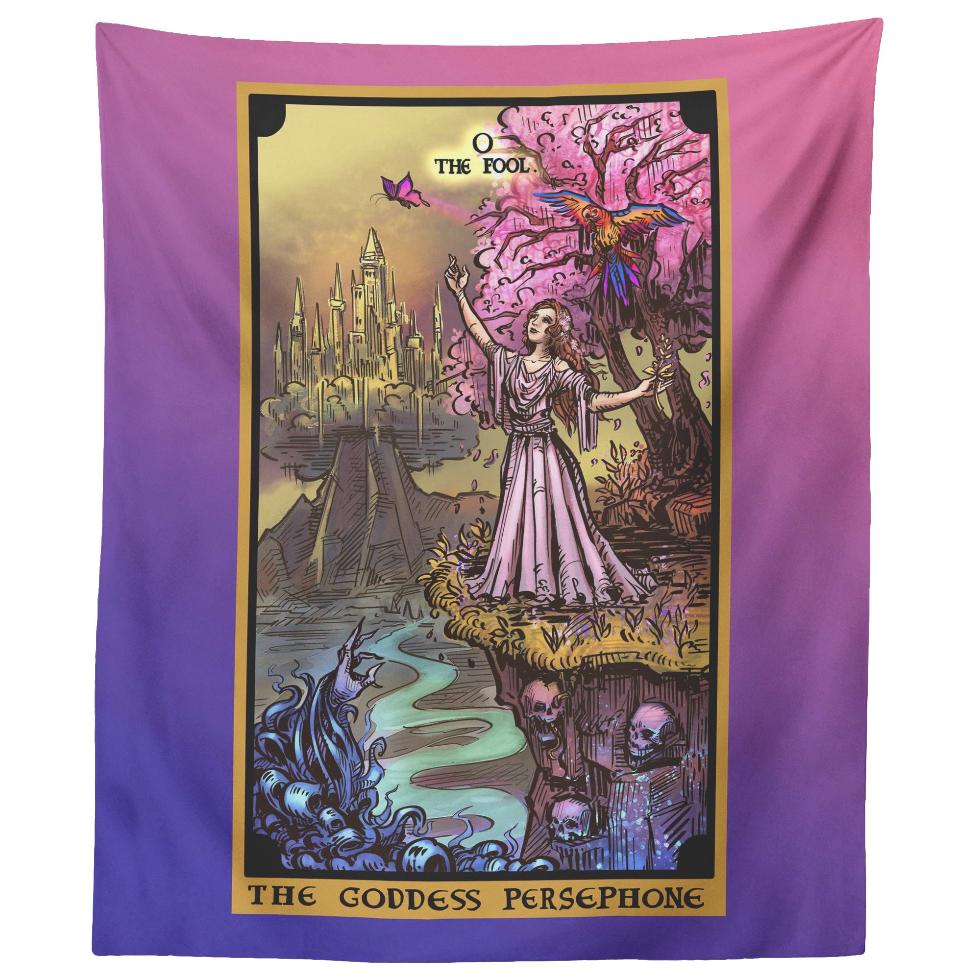 The Goddess Persephone the Fool Tarot Card Tapestry Witch Wall - Etsy