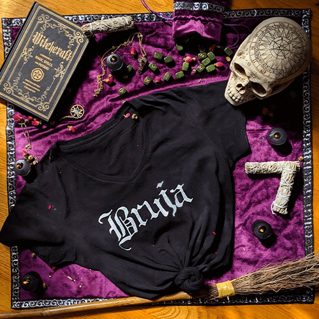 Bruja Shirt Vneck Halloween Gothic Witch Clothing Women Plus Size Gifts ...