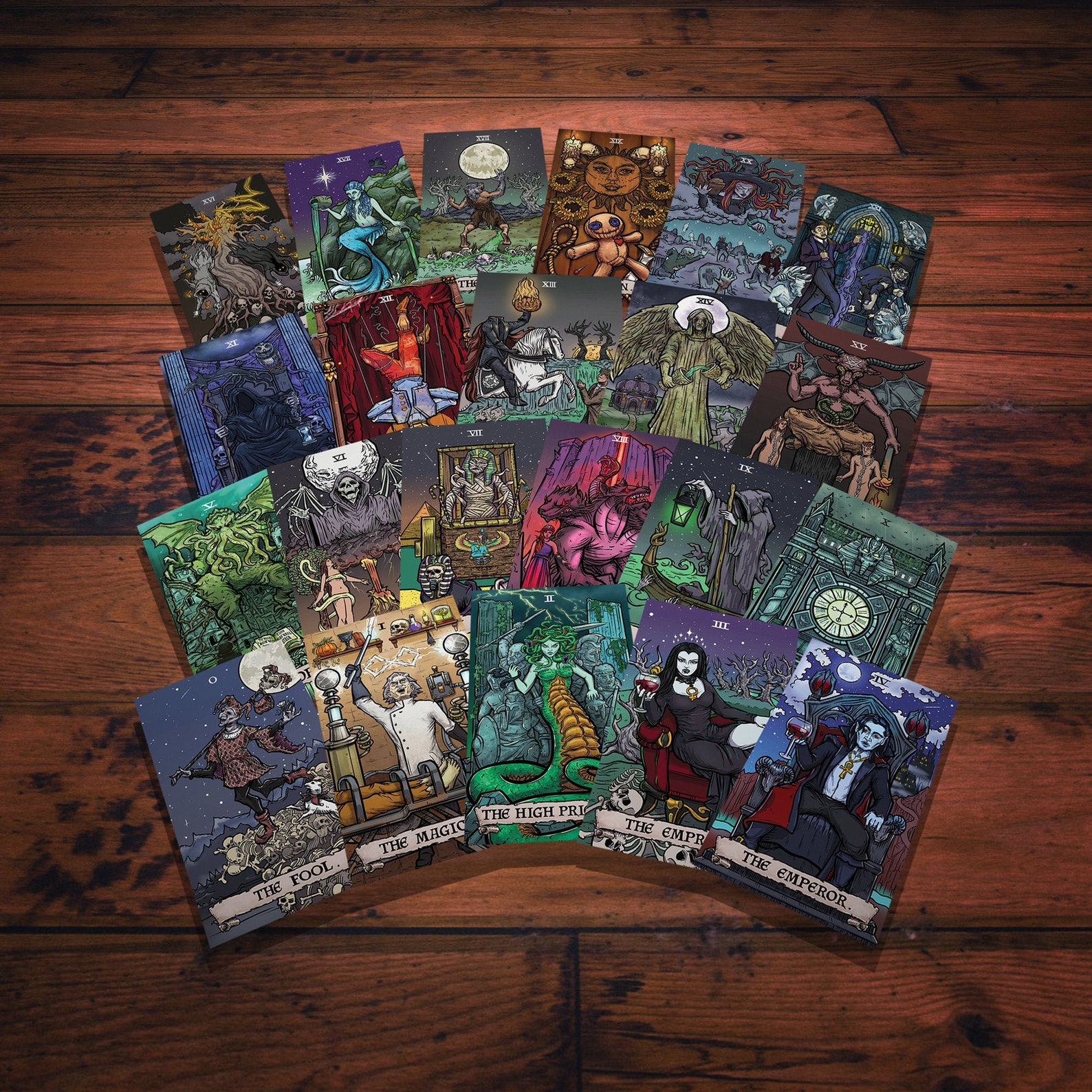 Terror Tarot Card Sticker Pack Halloween Stickers Gothic - Etsy