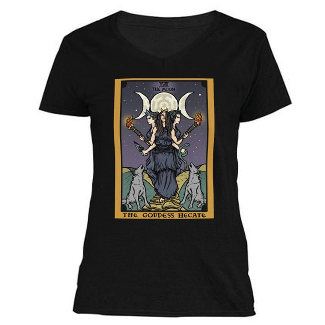 Hecate Triple Moon Goddess Symbol Hekate Tarot Card the Moon Shirt ...