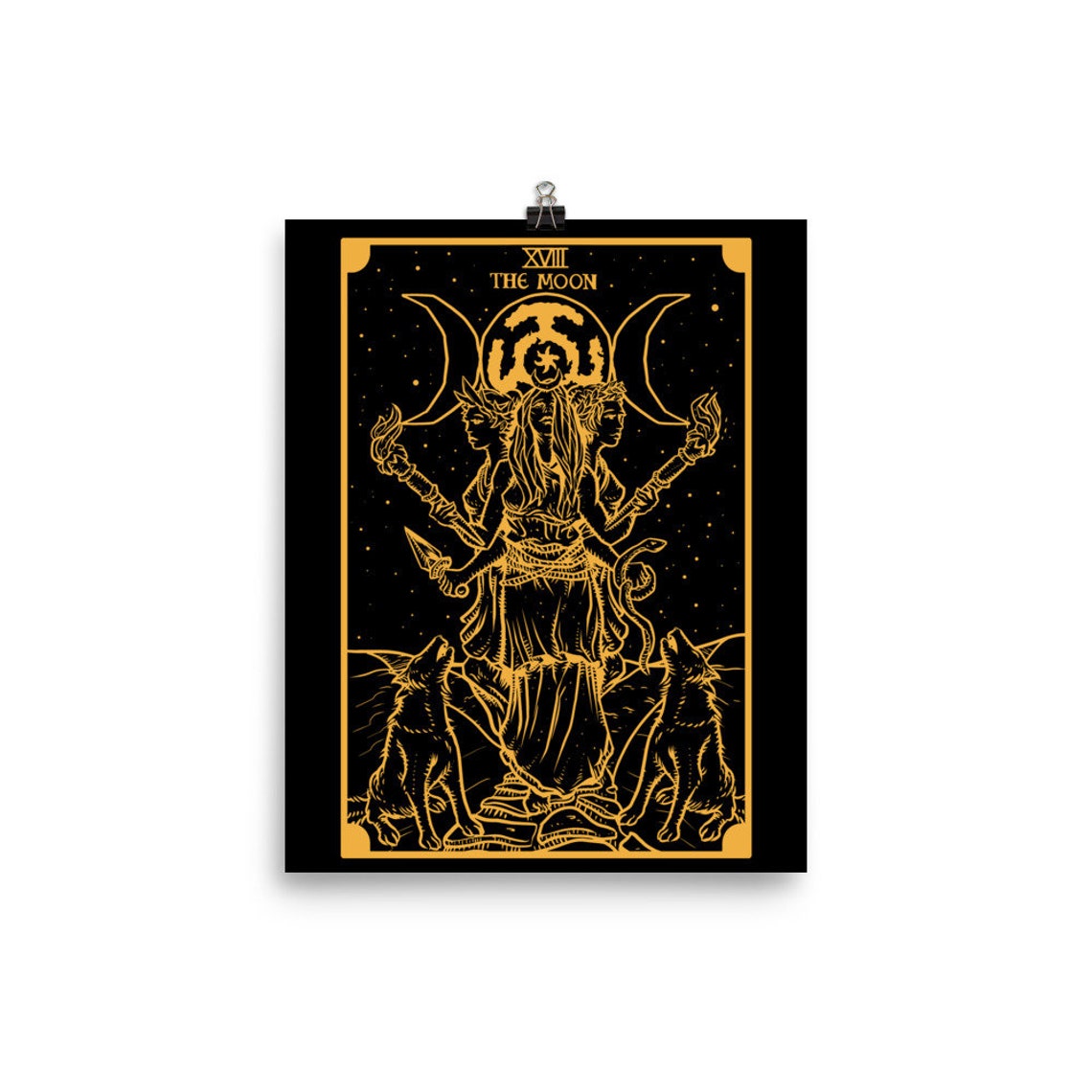 Gold Goddess Hecate Art Poster Hekate Print Triple Moon Goddess Altar ...