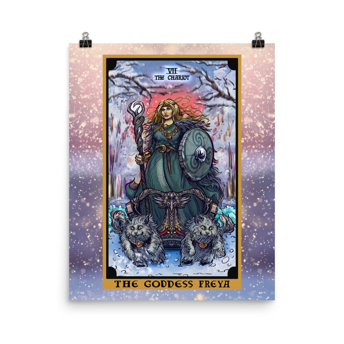 The Goddess Freya the Chariot Tarot Card Poster Pagan Home Decor Witch ...
