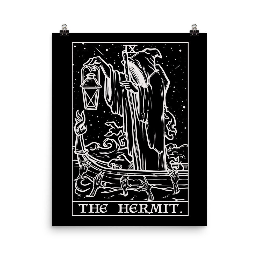 The Hermit Tarot Card Poster Grim Reaper Wall Art Gothic Home - Etsy