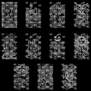 Terror Tarot Card Sticker Pack Shadow Edition 23 Halloween Stickers ...