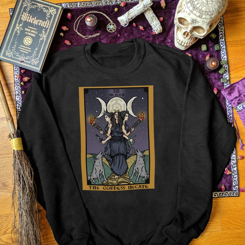 Hecate Triple Moon Goddess Symbol Hekate Tarot Card the Moon - Etsy ...