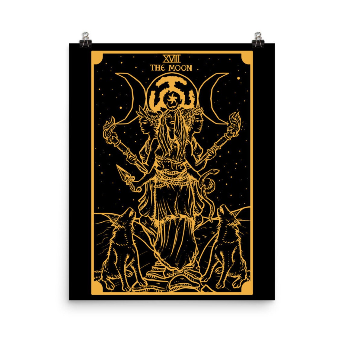 Gold Goddess Hecate Art Poster Hekate Print Triple Moon - Etsy