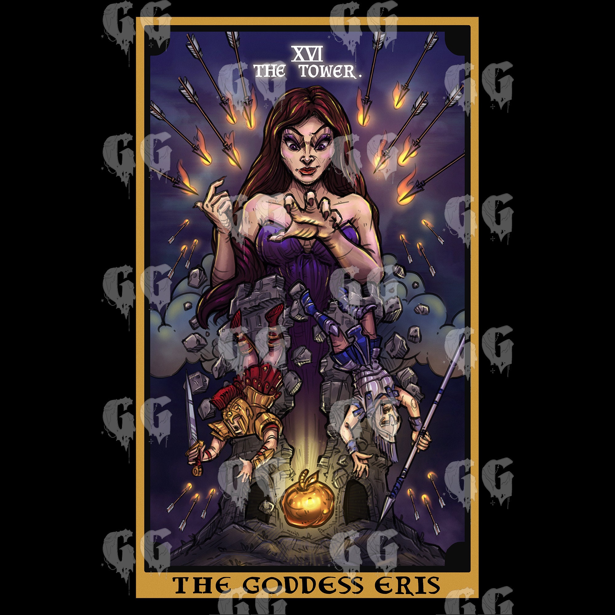 The Goddess Eris the Tower Tarot Card Hoodie Witchcraft Hoodie - Etsy