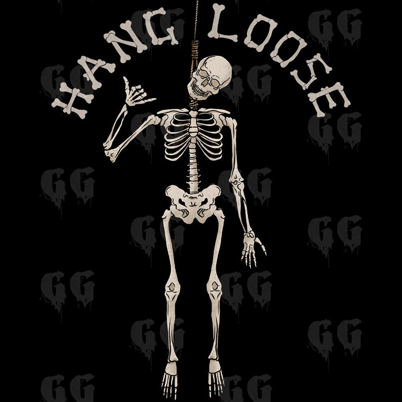 Skeleton Hang Loose Shaka Sign Funny Halloween Hoodie Goth - Etsy