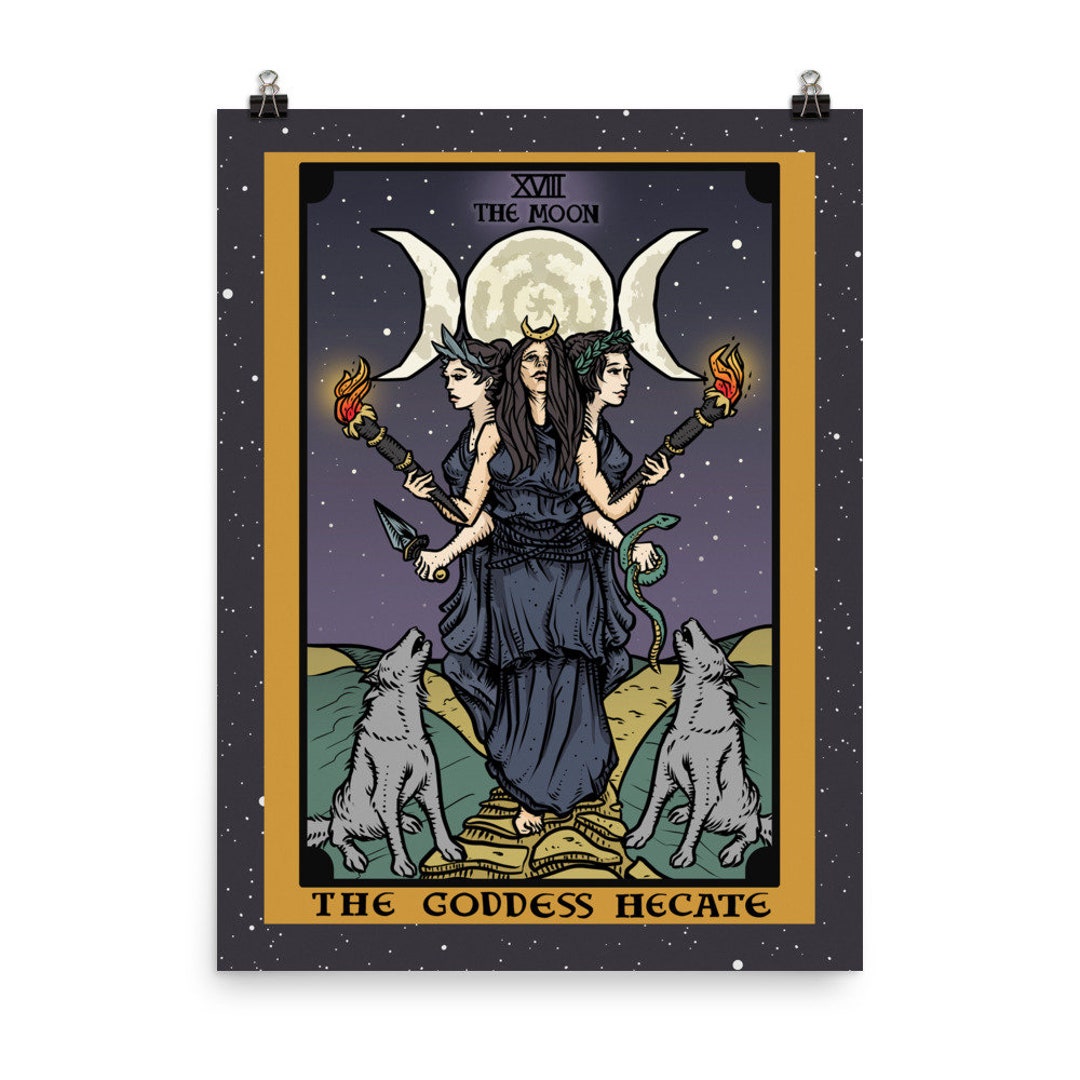 The Goddess Hecate Triple Moon Goddess Hekate Wheel Tarot Card Poster ...
