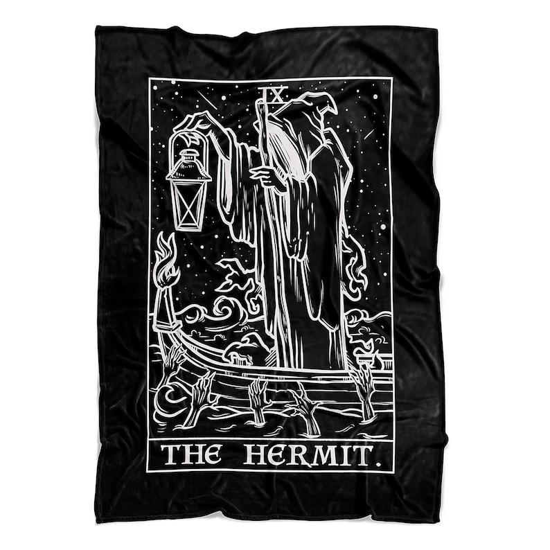 The Hermit Tarot Card Blanket Grim Reaper Halloween Home Decor Gothic ...