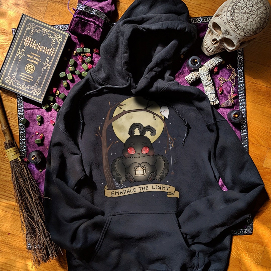 Embrace the Light Baby Mothman Hoodie Spooky Cute Hoodies Cryptid Merch ...