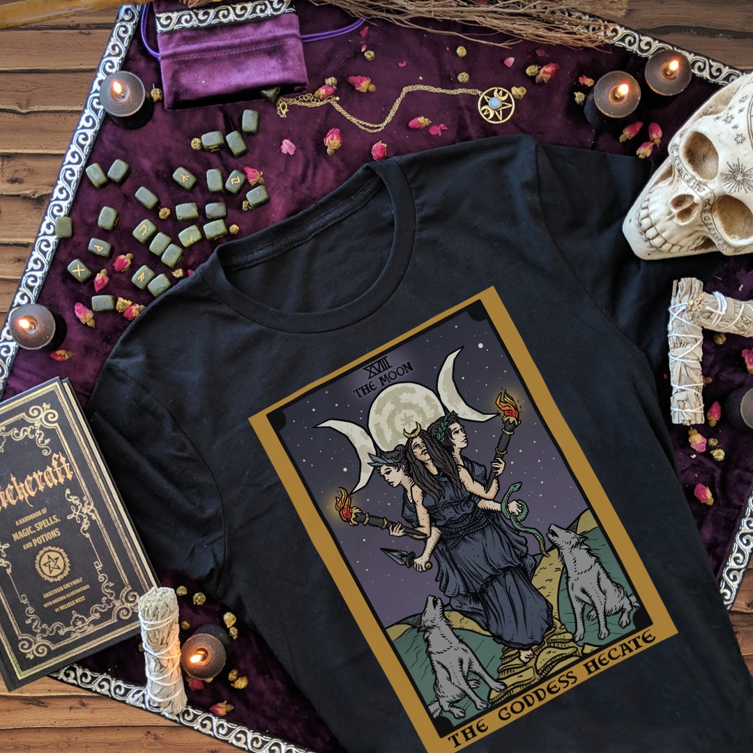 Goddess Hecate Shirt the Moon Tarot Card Tshirt Hekate Tee Triple Moon ...